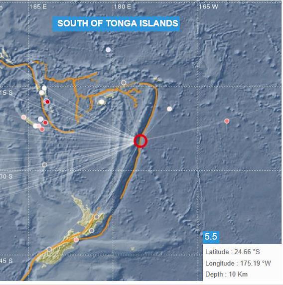 5.5 magnitude earthquake recorded in Tonga region - The Fiji Times
