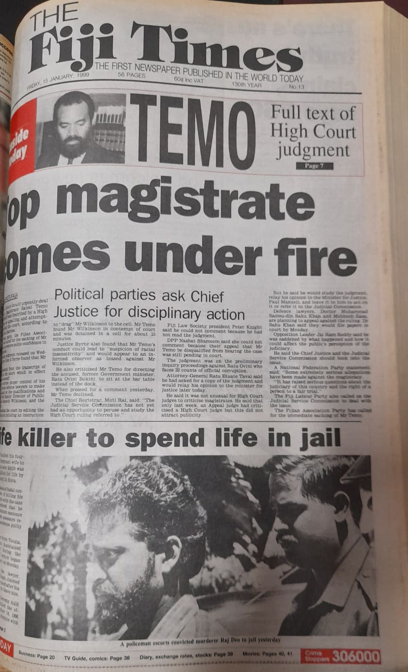 Back in time: January 15, 1999 - The Fiji Times