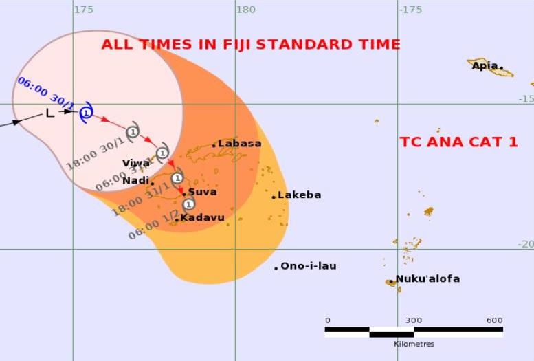 TC Ana: Expected to track Southeast towards Fiji - The Fiji Times