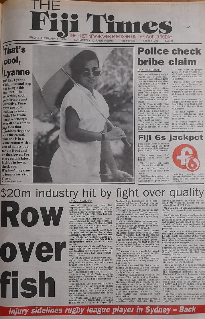 Back in time: Friday, February 4, 1994 - The Fiji Times