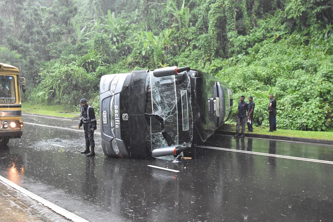 Bus tumbles on Edinburgh Drive; driver escapes serious injuries - The ...