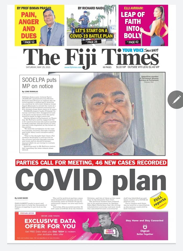 From the Editor-in-Chief's desk: Your May 29 briefing - The Fiji Times