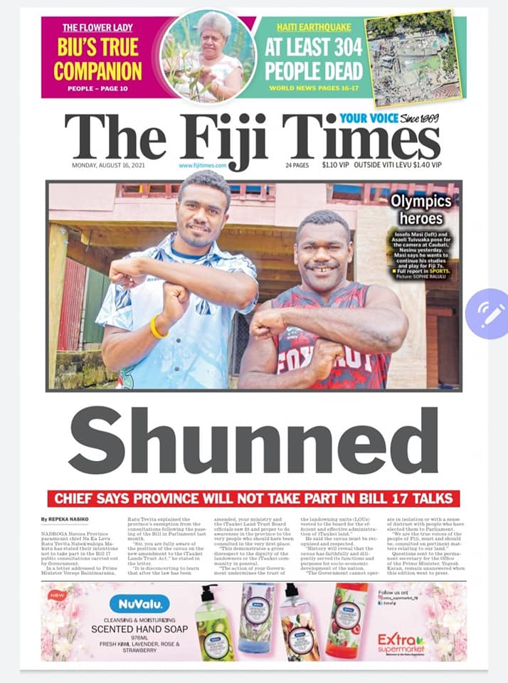 From the Editor-in Chief's Desk: Your August 16 briefing - The Fiji Times