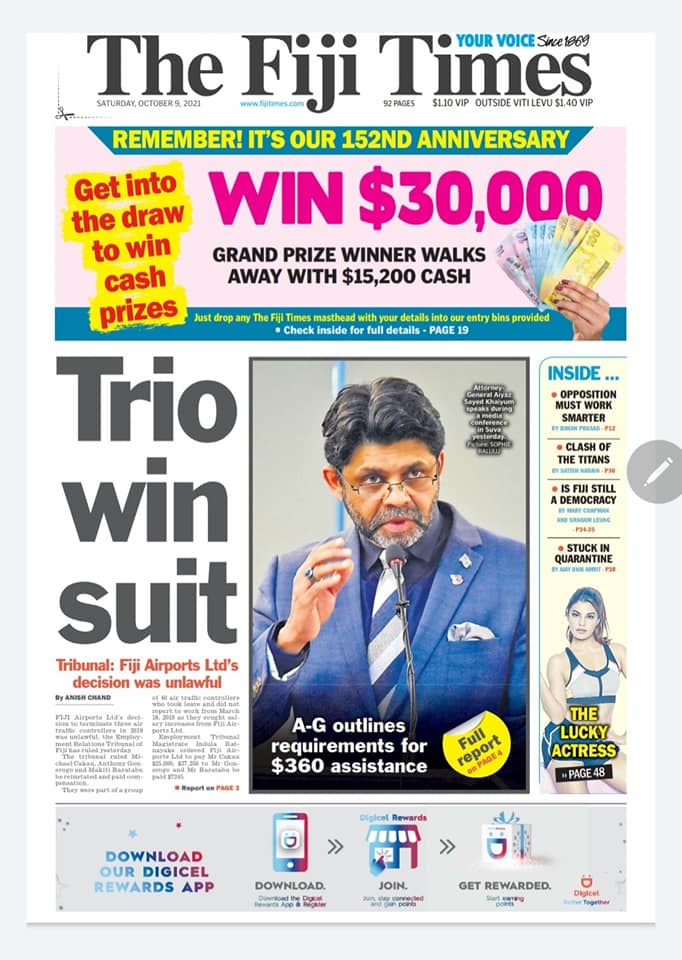 From the Editor-in-Chief’s desk: Your October 9 briefing - The Fiji Times