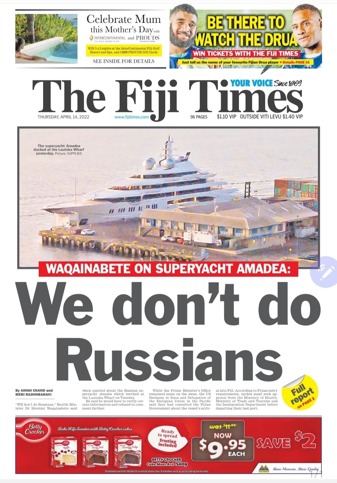 From the Editor-in-Chief's desk: Your April 14 briefing - The Fiji Times