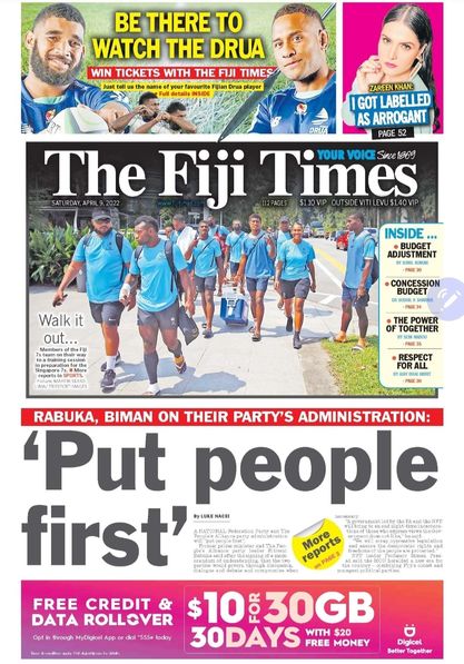 From the Editor-in-Chief's desk: Your April 9 briefing - The Fiji Times