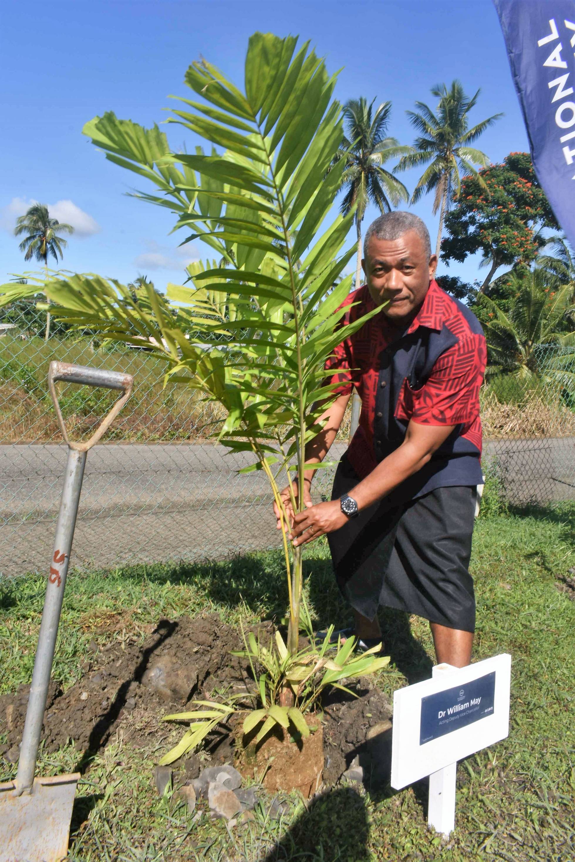 FNU’s senior leadership team members participate in the tree planting ...