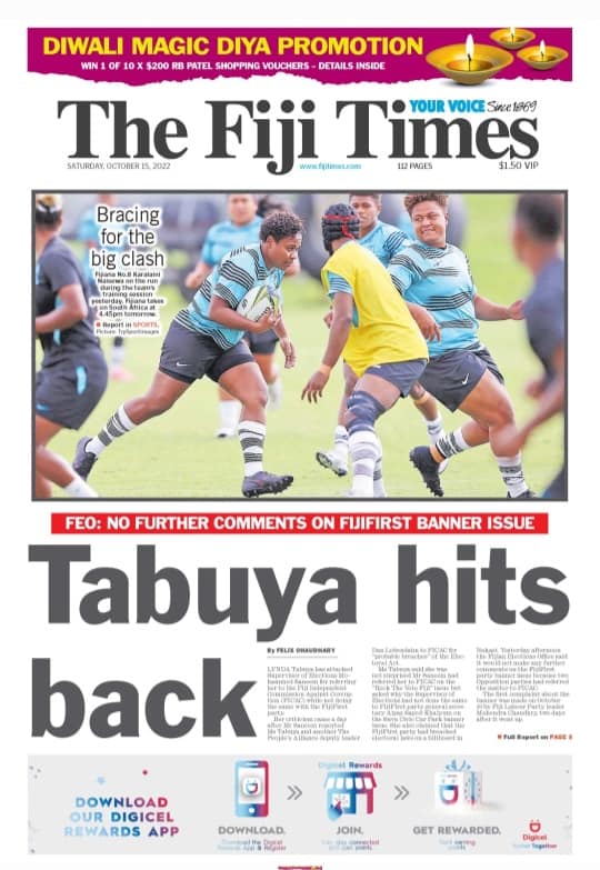 From the Editor-in-Chief's desk: Your October 15 briefing - The Fiji Times
