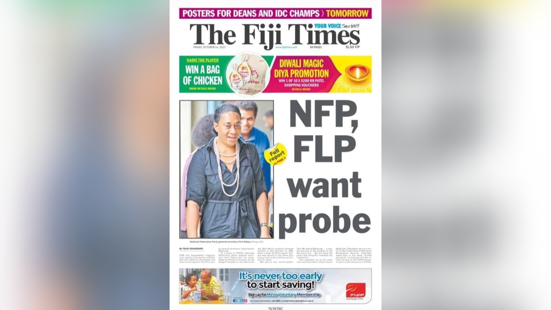 From the Editor-in-Chief’s desk: Your October 14 briefing - The Fiji Times