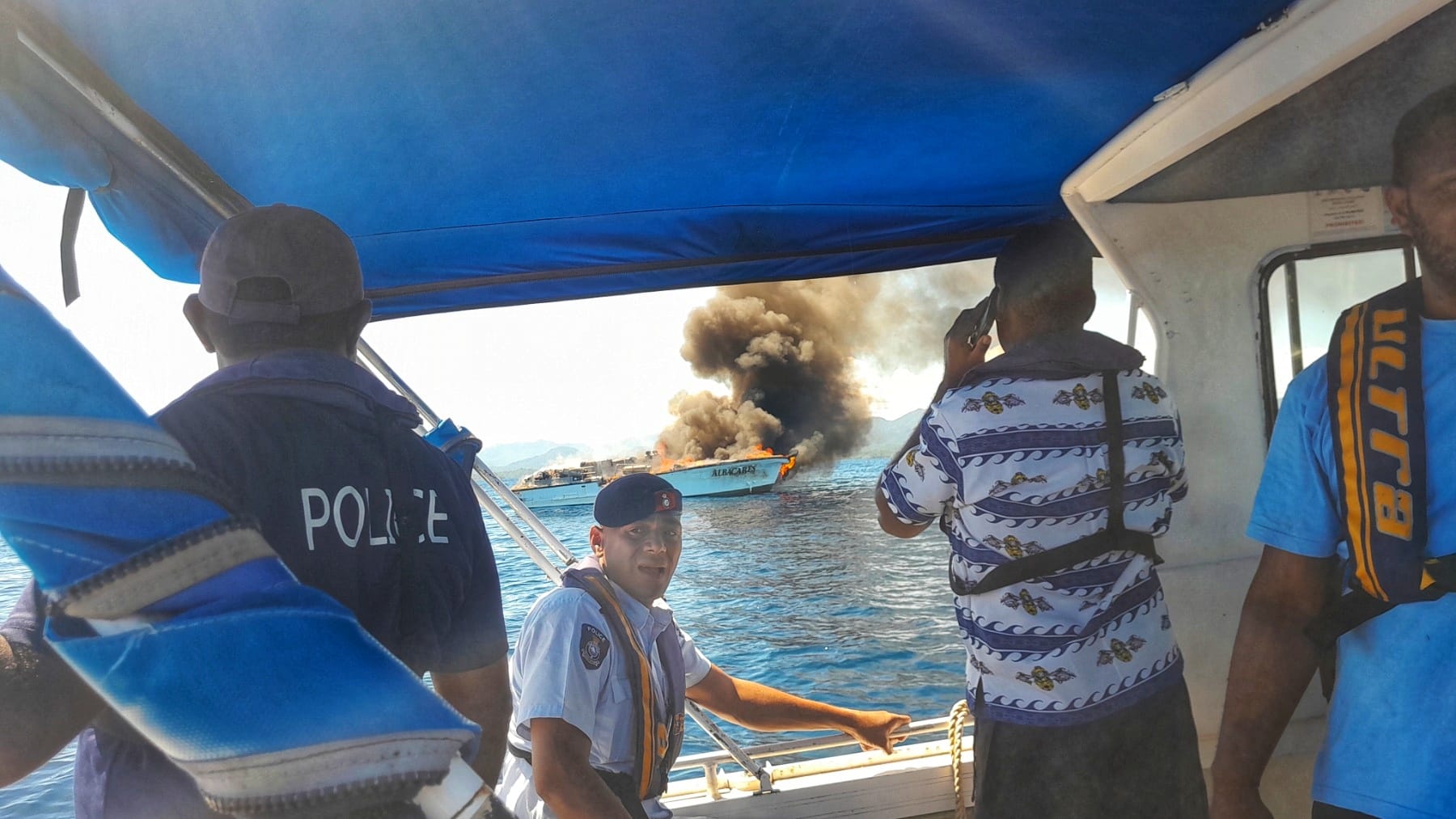 Two men rescued from boat on fire - The Fiji Times