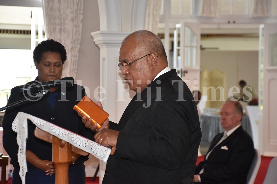 Justice Temo sworn-in as Fiji's Acting Chief Justice - The Fiji Times