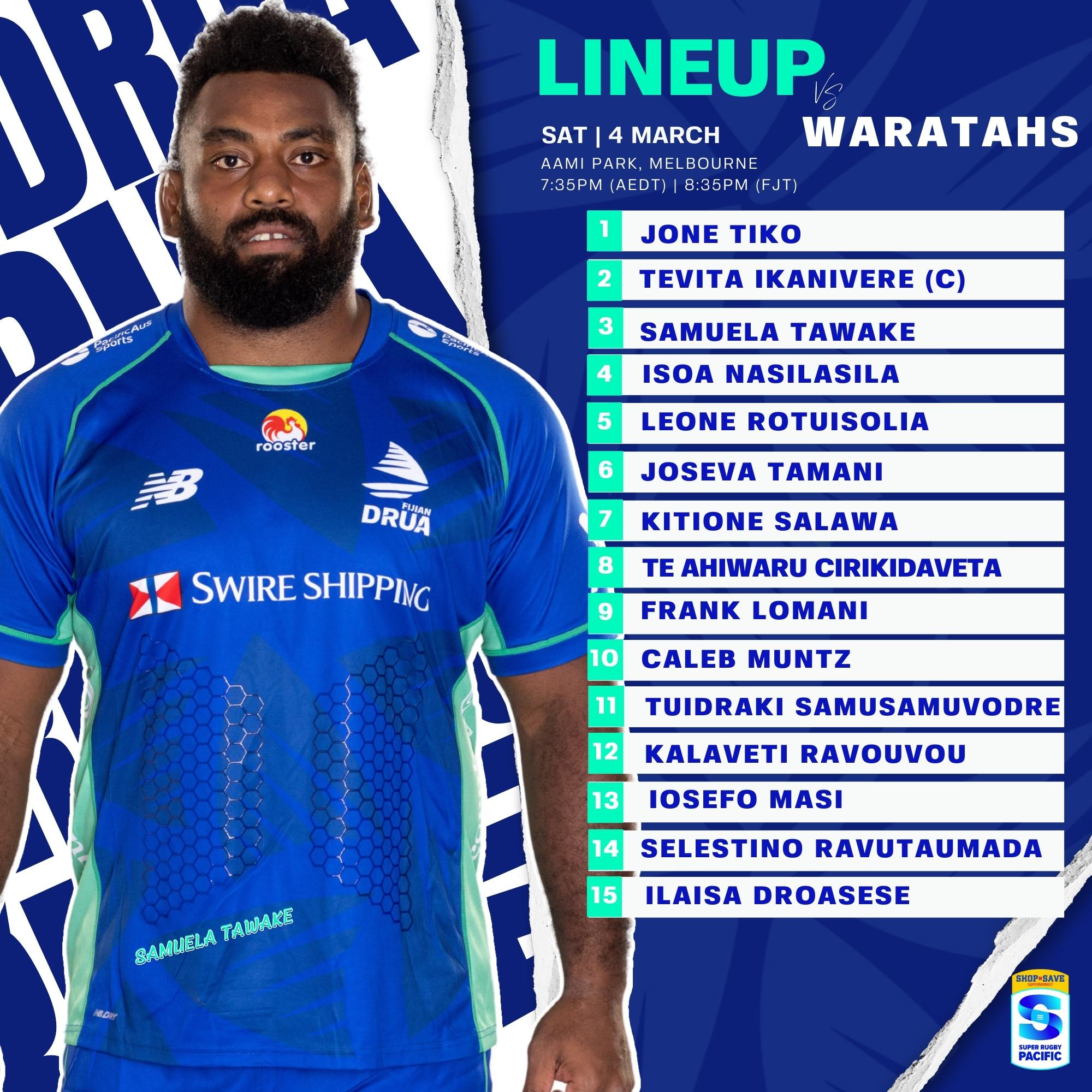 Fijian Drua: Byrne names team to face Tahs - The Fiji Times