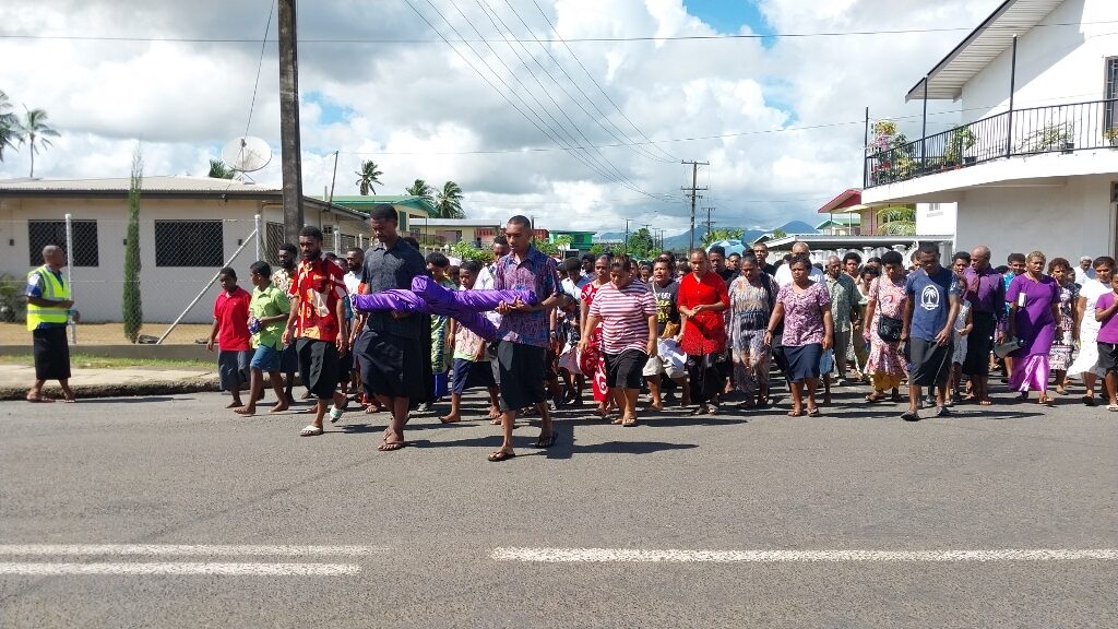 Believers take part in cross walk - The Fiji Times