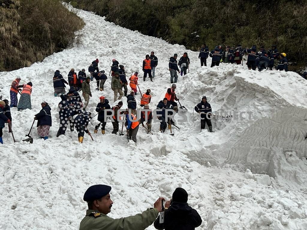 Indian rescuers scour site of deadly avalanche for any more victims ...