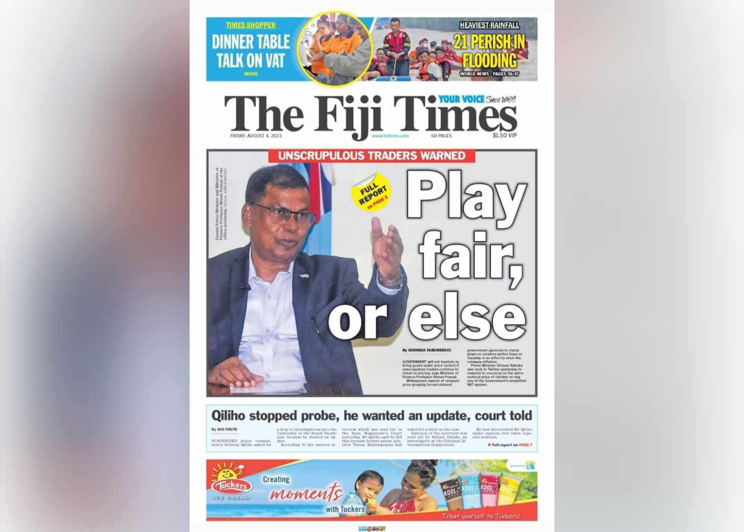 From the Editor-in-Chief’s desk: Your August 4 briefing - The Fiji Times