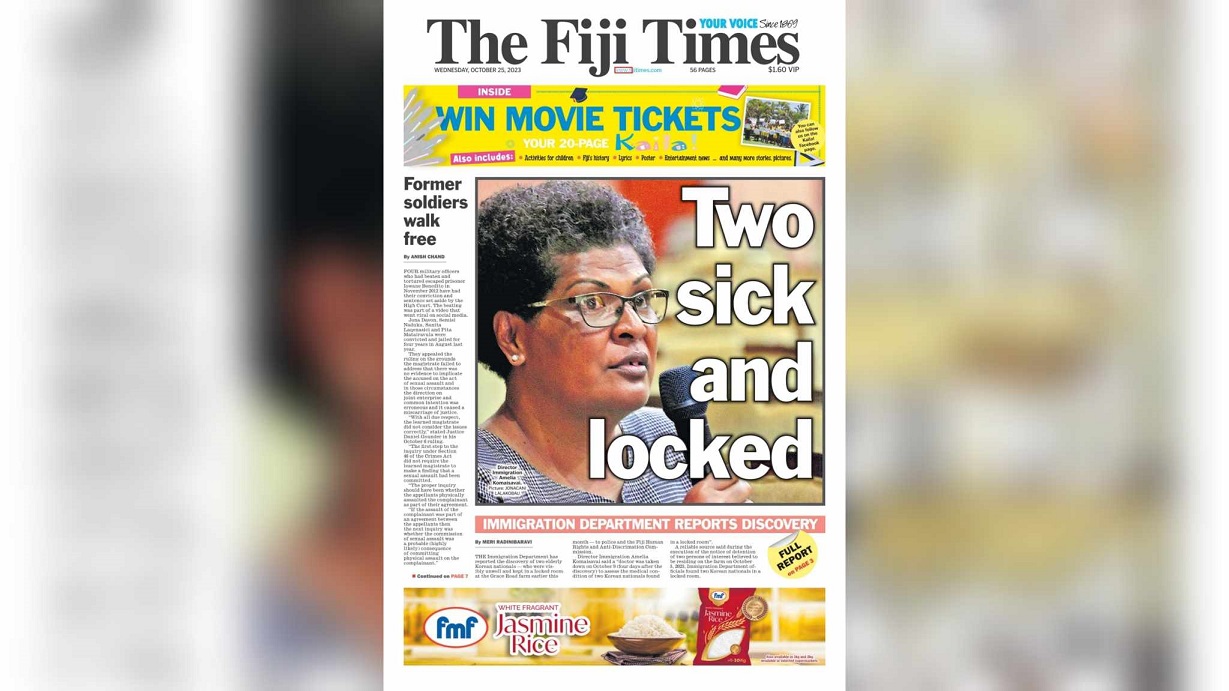 From the Editor-in Chief’s desk: Your October 25 briefing - The Fiji Times