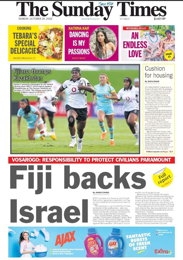 From the Editor-in-Chief's desk | Sunday, October 29, 2023 - The Fiji Times