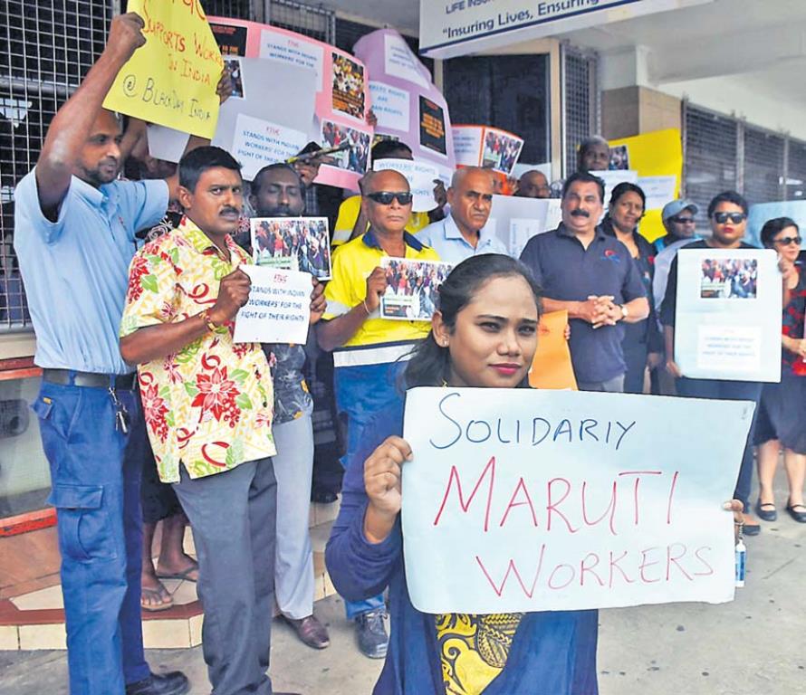 Standing in solidarity | Trade unionists protest against India's ...