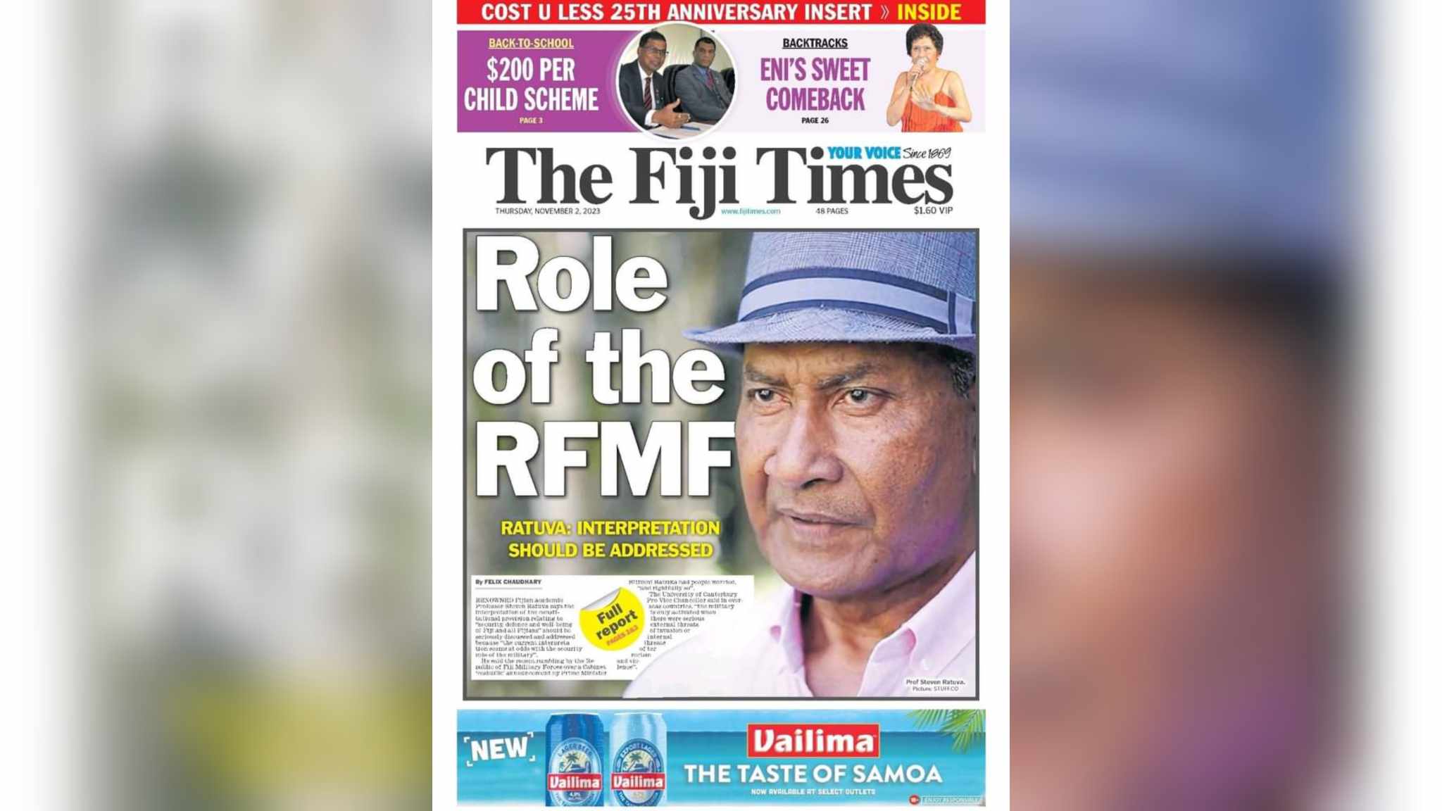 From the Editor-in-Chief’s desk: Your November 2 briefing - The Fiji Times