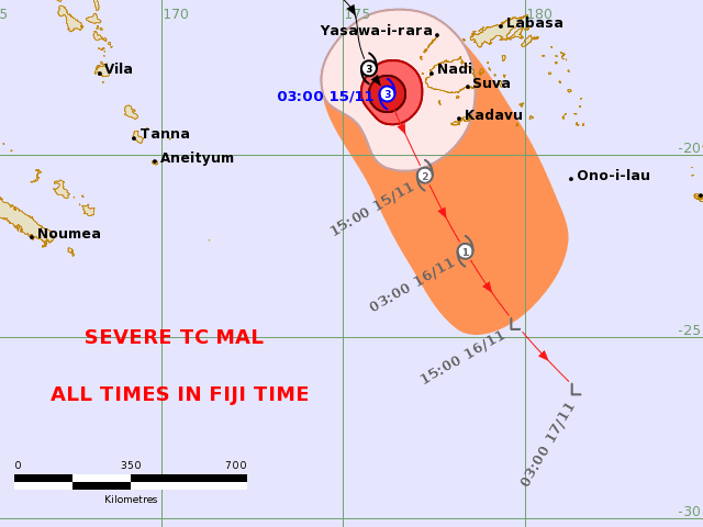 TC Mal | Still a Cat 3 storm but should weaken by 6pm today - The Fiji ...