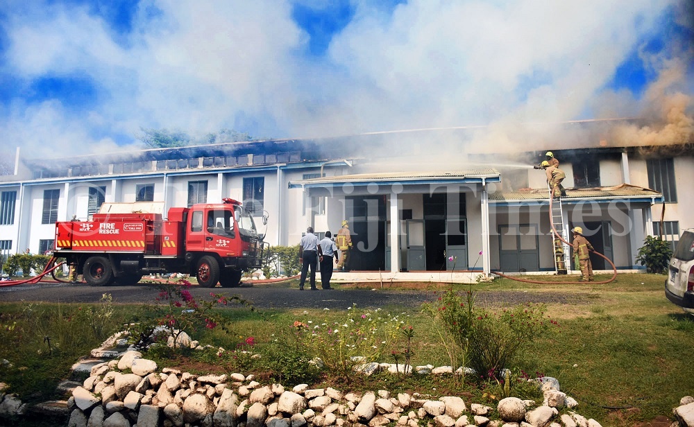 Fire guts police flats - The Fiji Times