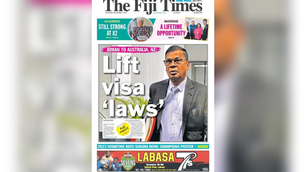 From the Editor-in-Chief’s desk: Your December 7 briefing - The Fiji Times