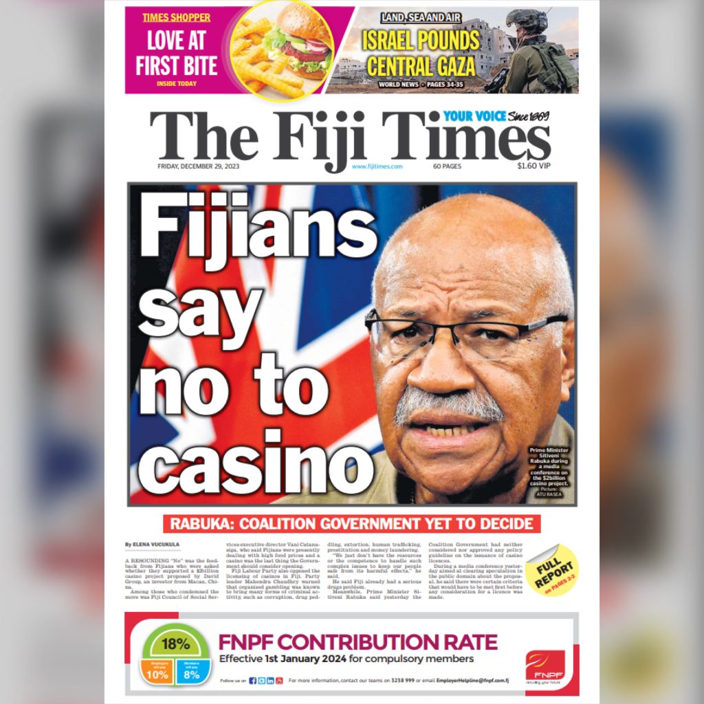 From the Editor-in-Chief’s desk: Your December 29 briefing - The Fiji Times