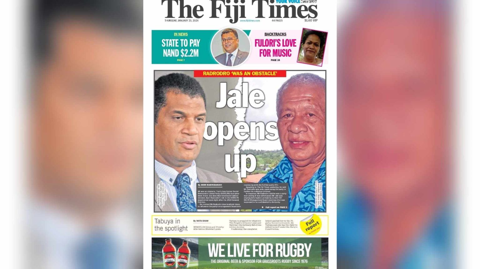 From the Editor-in-Chief’s desk: Your January 25 briefing - The Fiji Times