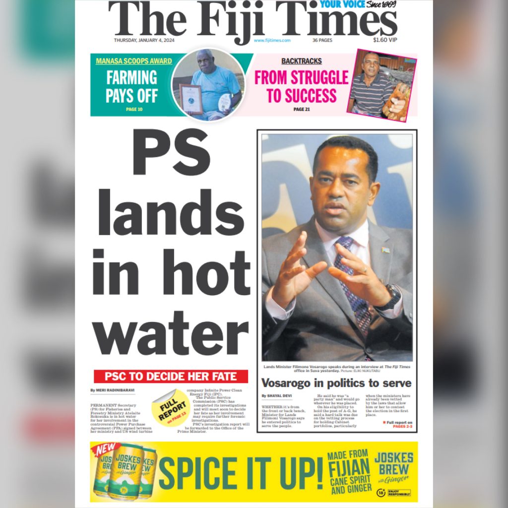 From the Editor-in-Chief’s desk: Your January 4 briefing - The Fiji Times