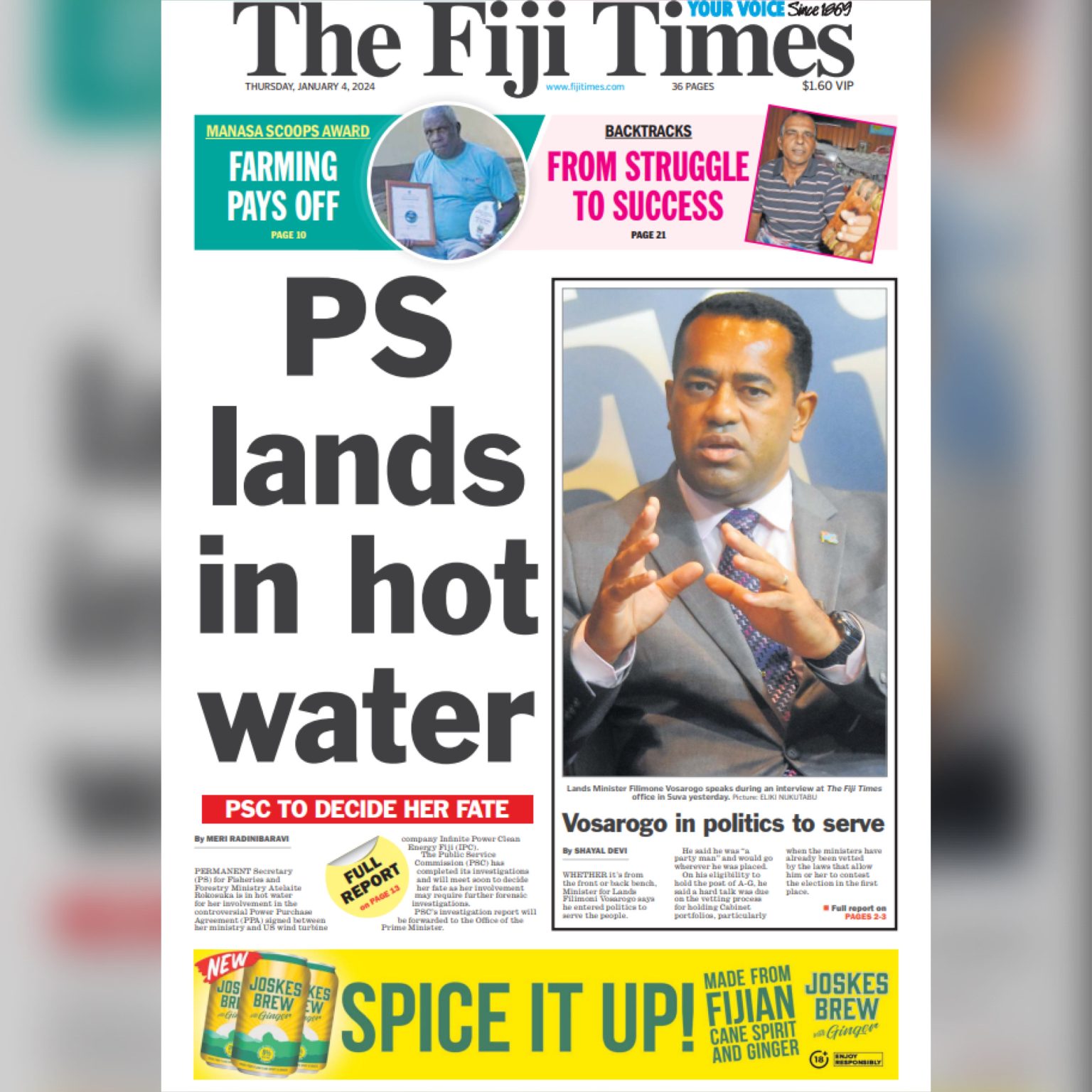 From the Editor-in-Chief’s desk: Your January 4 briefing - The Fiji Times