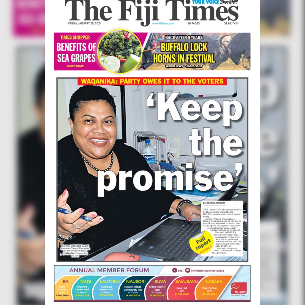 From the Editor-in-Chief’s desk: Your January 26 briefing - The Fiji Times