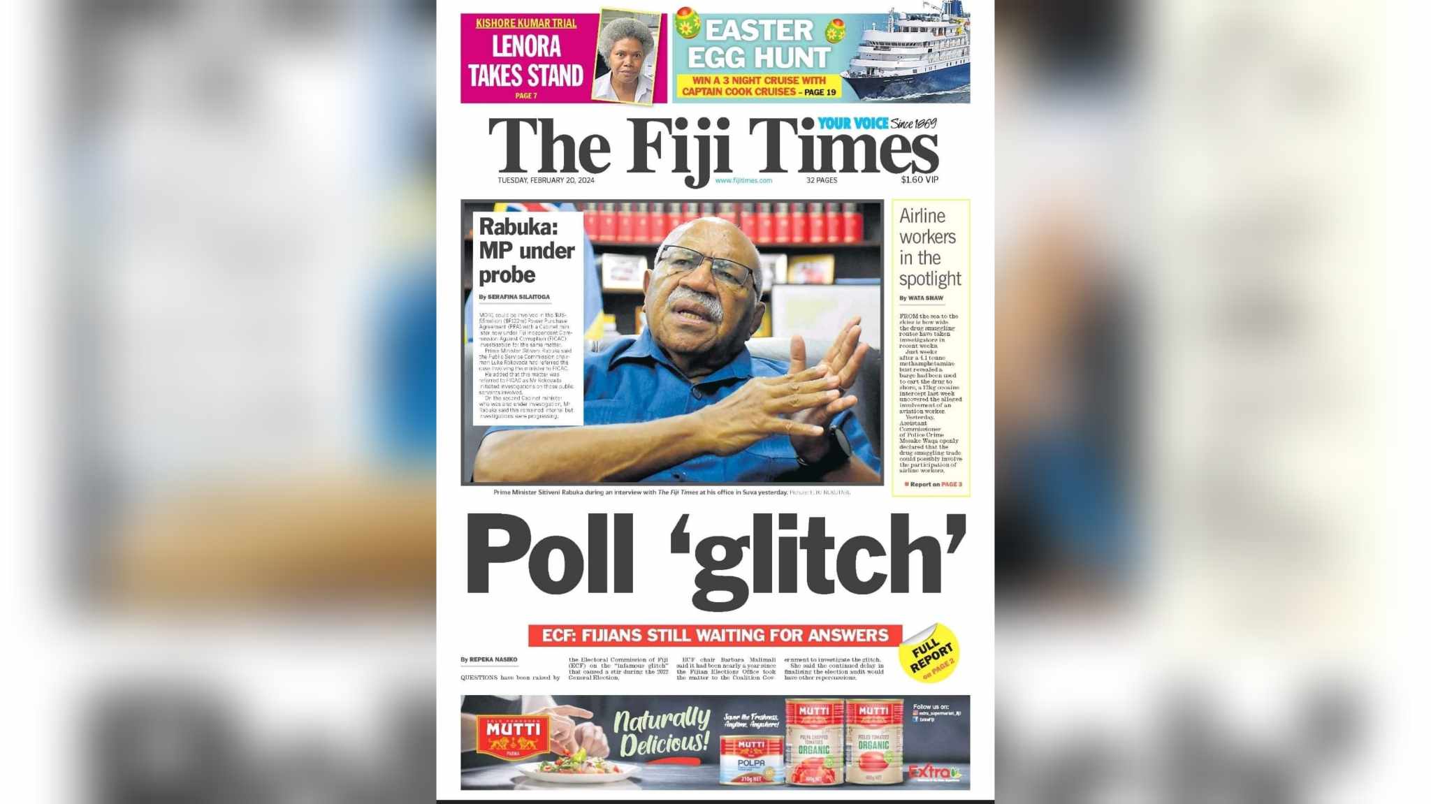 From the Editor-in-Chief’s desk: Your February 20 briefing - The Fiji Times