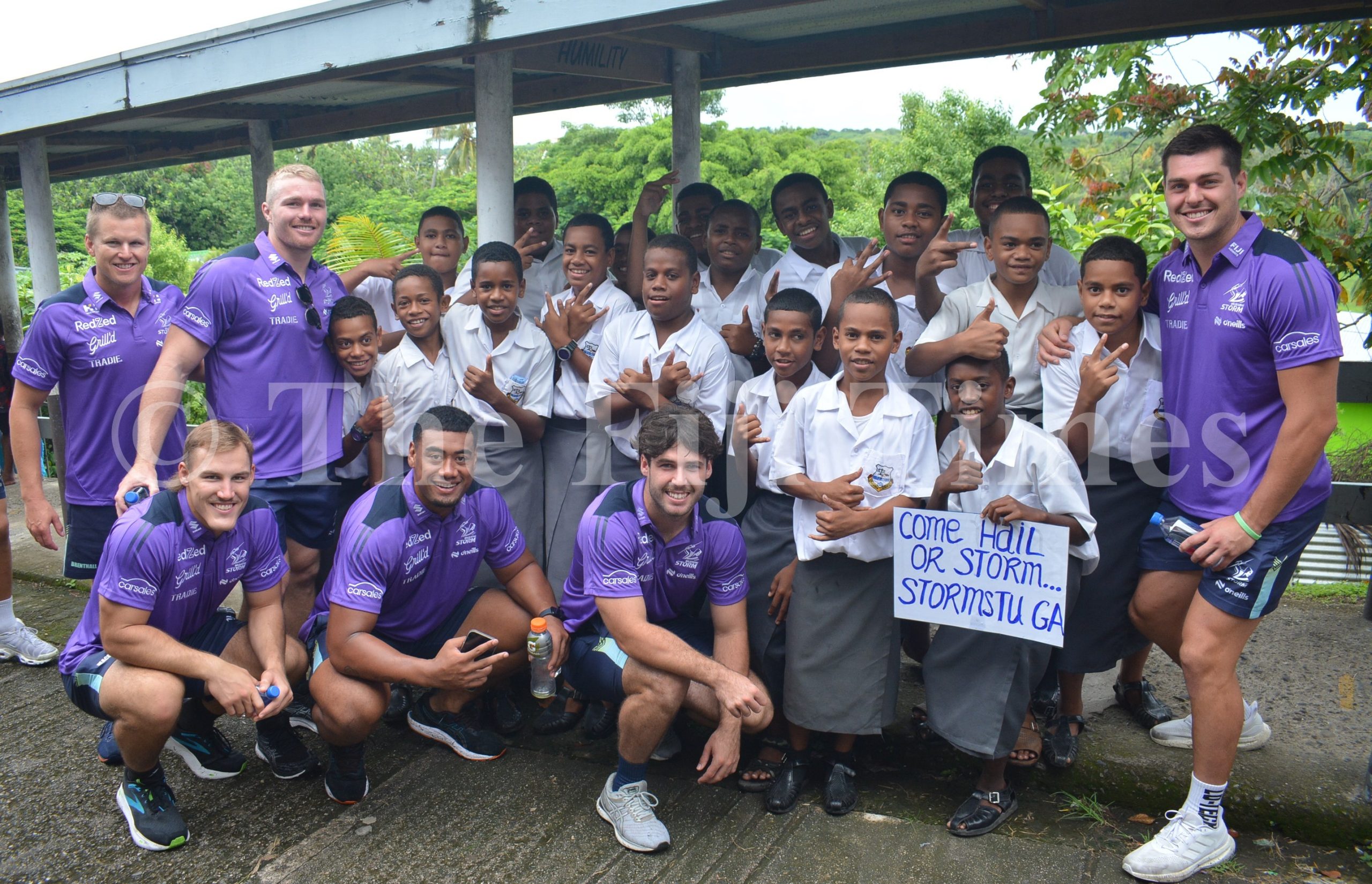 Melbourne Storm visits school, excite students - The Fiji Times