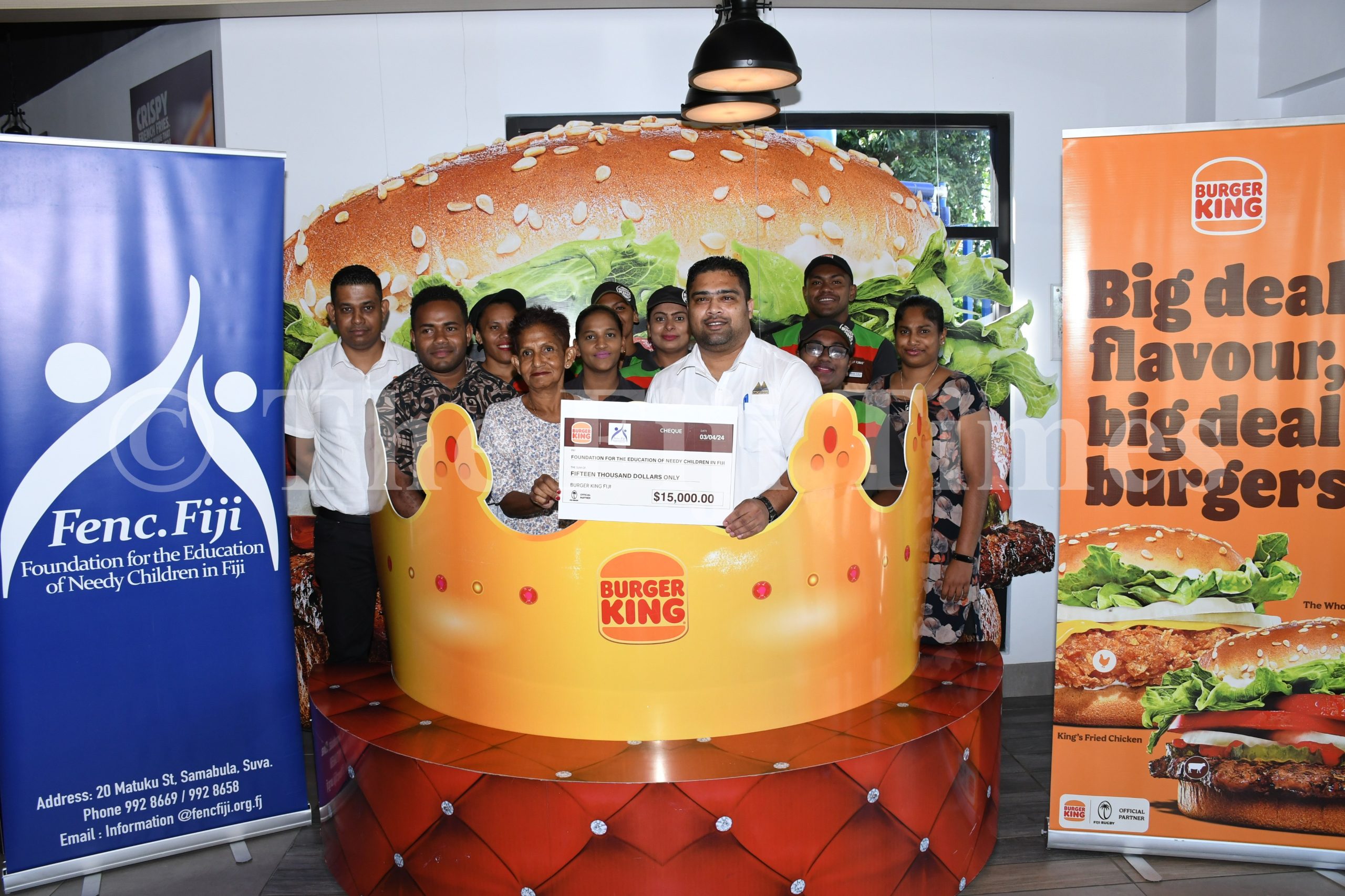 Fast food restaurant gives $15k to charity - The Fiji Times