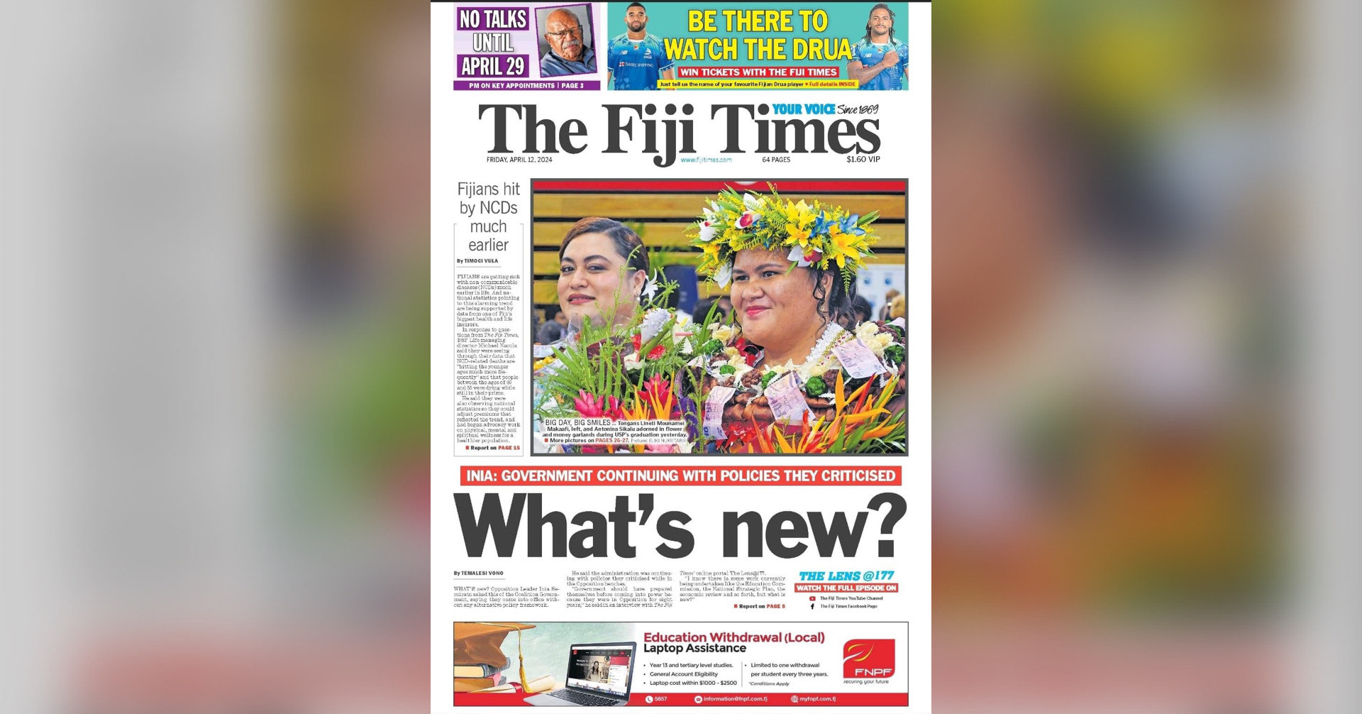 From the Editor-in-Chief’s desk: Your April 12 briefing - The Fiji Times