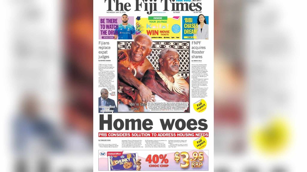 From the Editor-in-Chief’s desk: Your May 22 briefing - The Fiji Times
