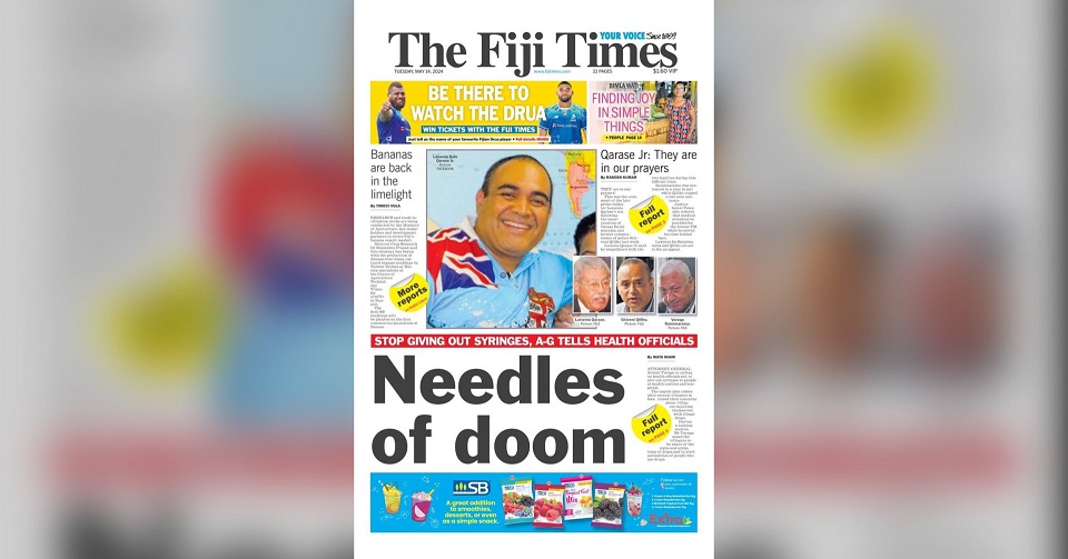 From the Editor-in-Chief’s desk: Your May 14 briefing - The Fiji Times