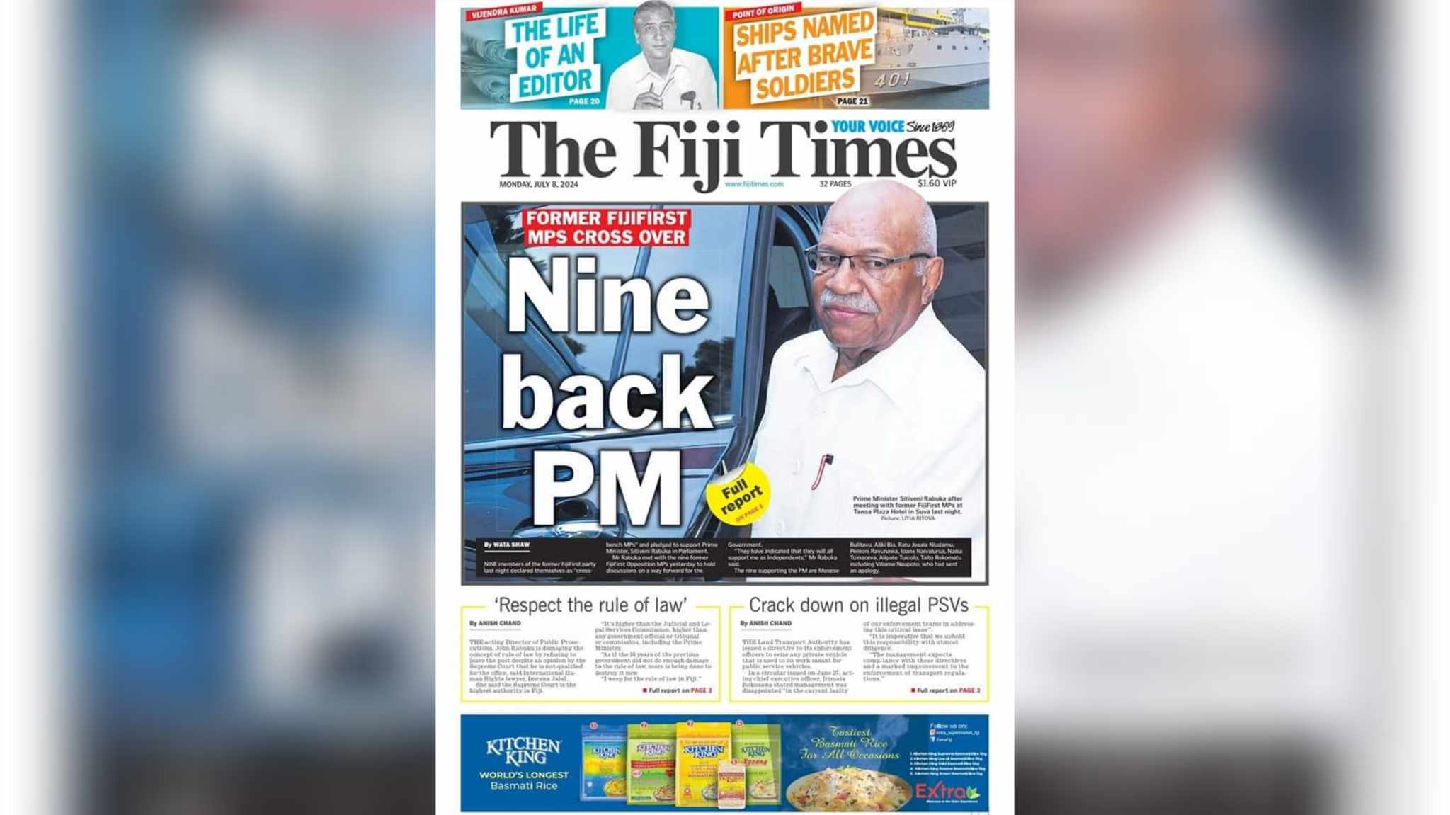 From the Editor-in-Chief’s desk: Your July 8 briefing - The Fiji Times