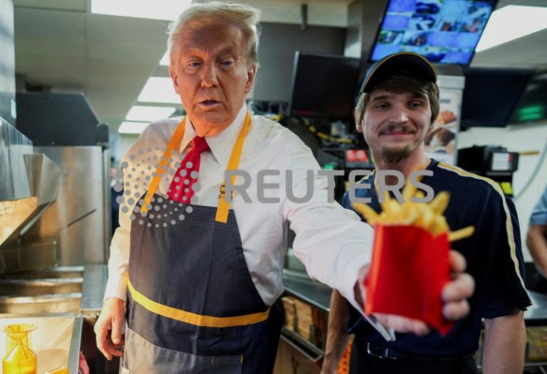 Trump hands out french fries in Pennsylvania