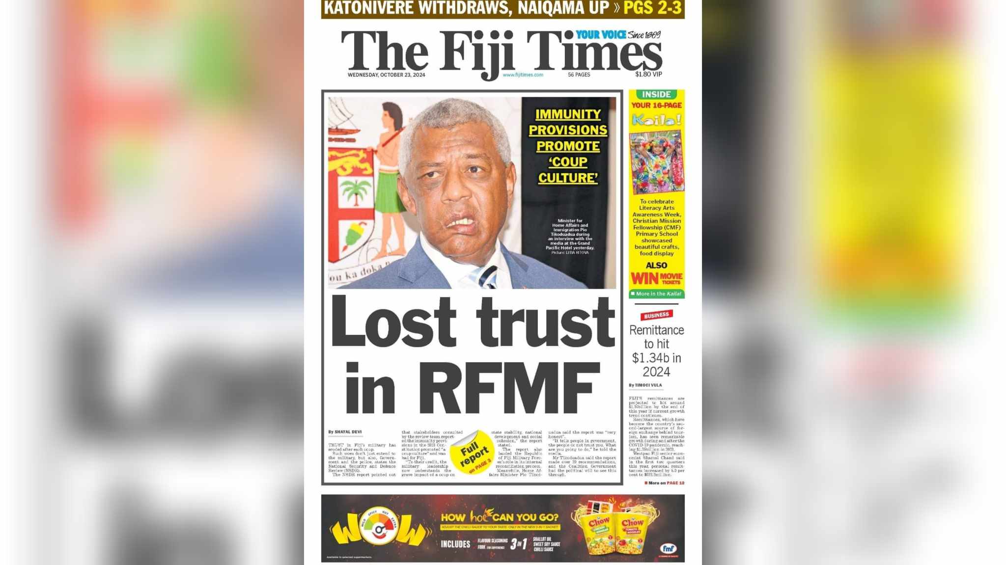 From the Editor-in-Chief’s desk: Your October 23 briefing - The Fiji Times