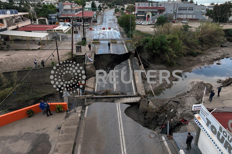 Storm destroys bridges and damages homes in Greek island of Rhodes