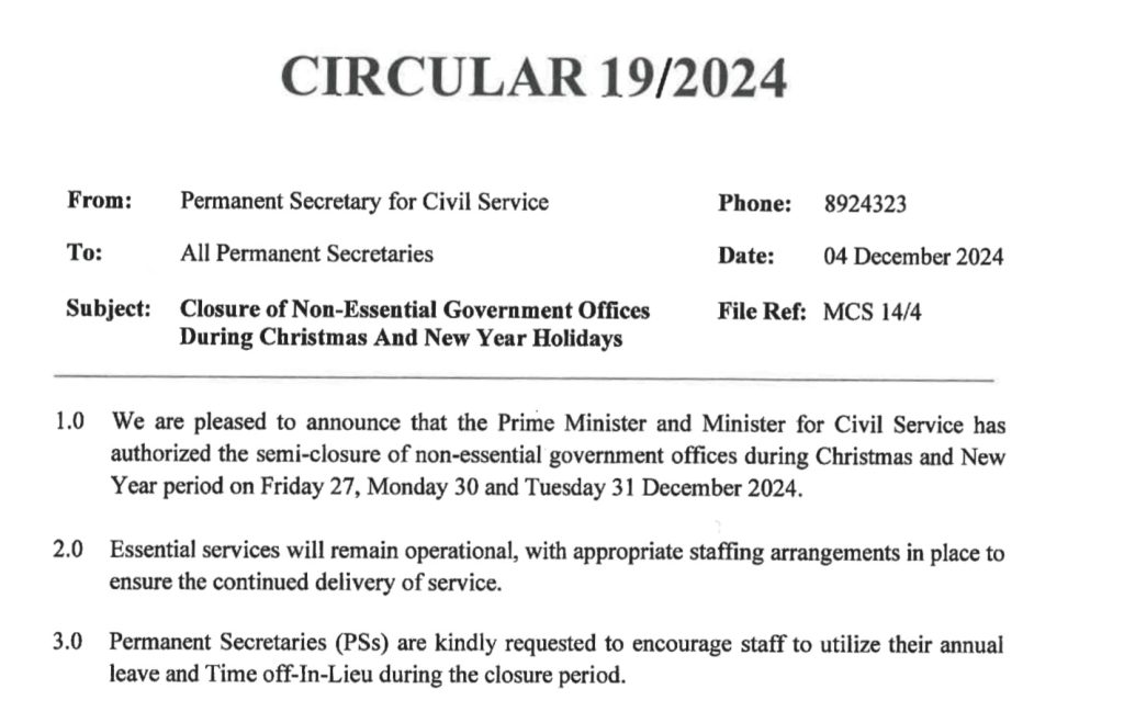 Festive season "reward" for selected civil servants - The Fiji Times