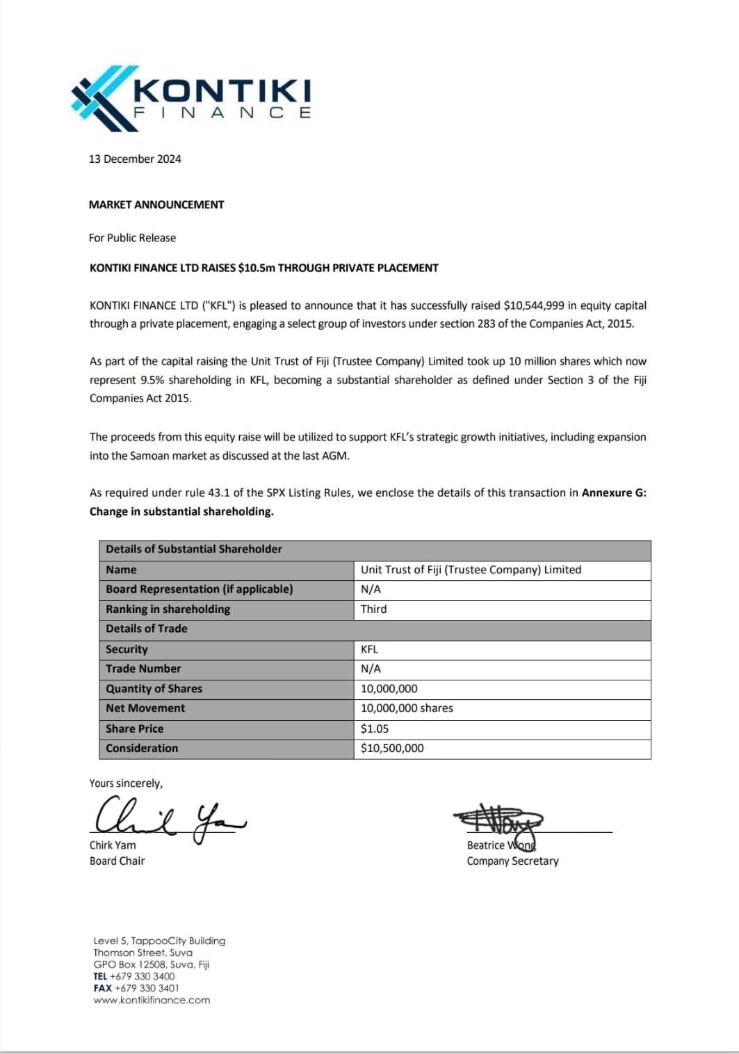 $10.5m buyout - The Fiji Times