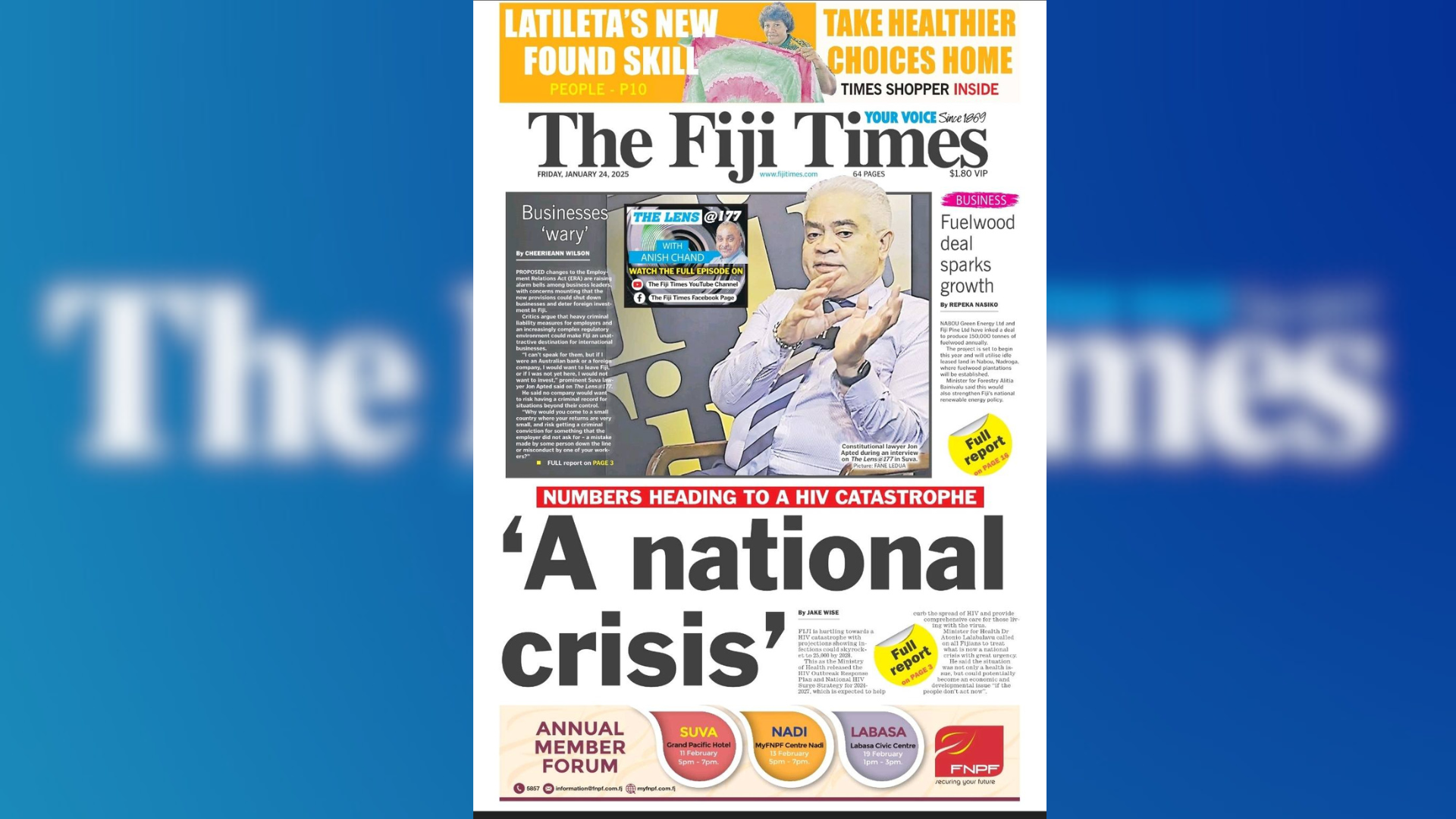 From the Editor in Chief's desk | January 24, 2025 - The Fiji Times