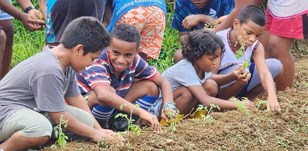 Children take up gardening lessons at Seremaia Bai’s agro-farm - The ...