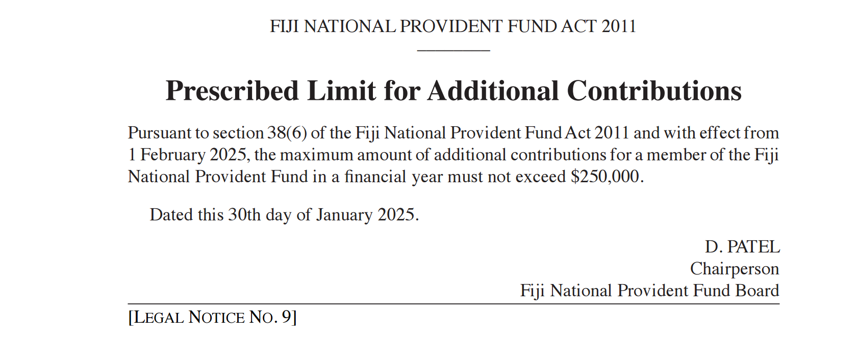 FNPF to accept only $250k annually in voluntary contribution - The Fiji ...