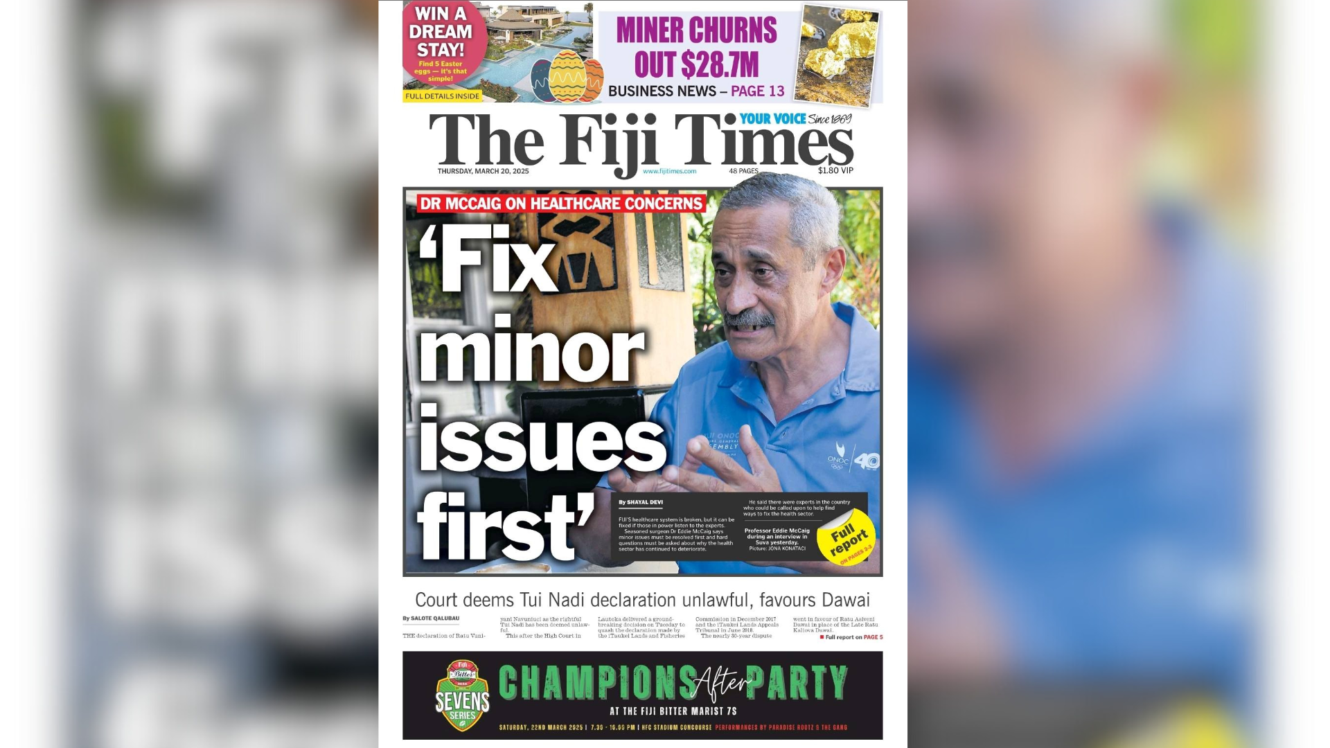 From the Editor in Chief's desk | March 20, 2025 - The Fiji Times